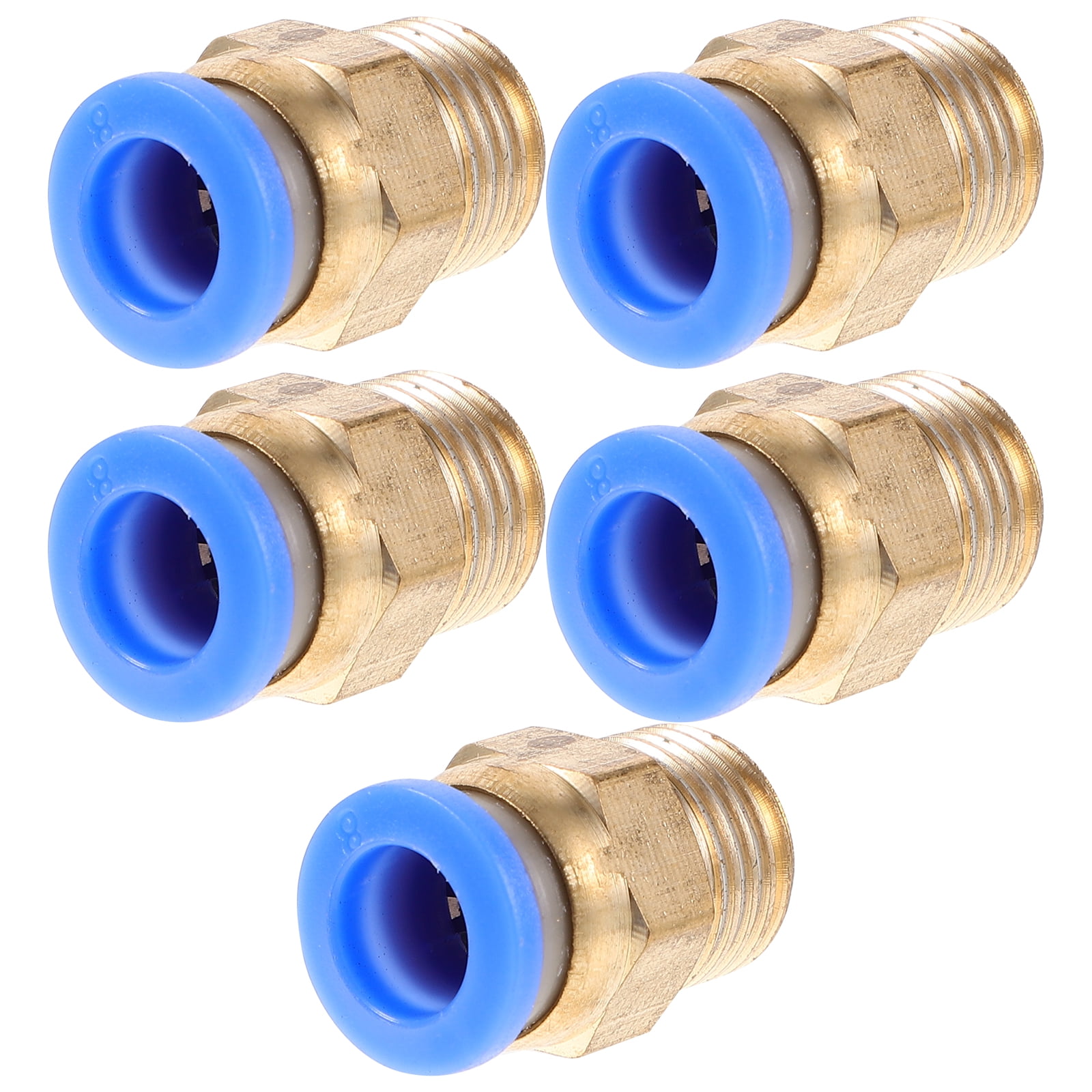 Raindrops 5 Pcs Pneumatic Quick Push-in Fittings Threaded Straight Hose ...