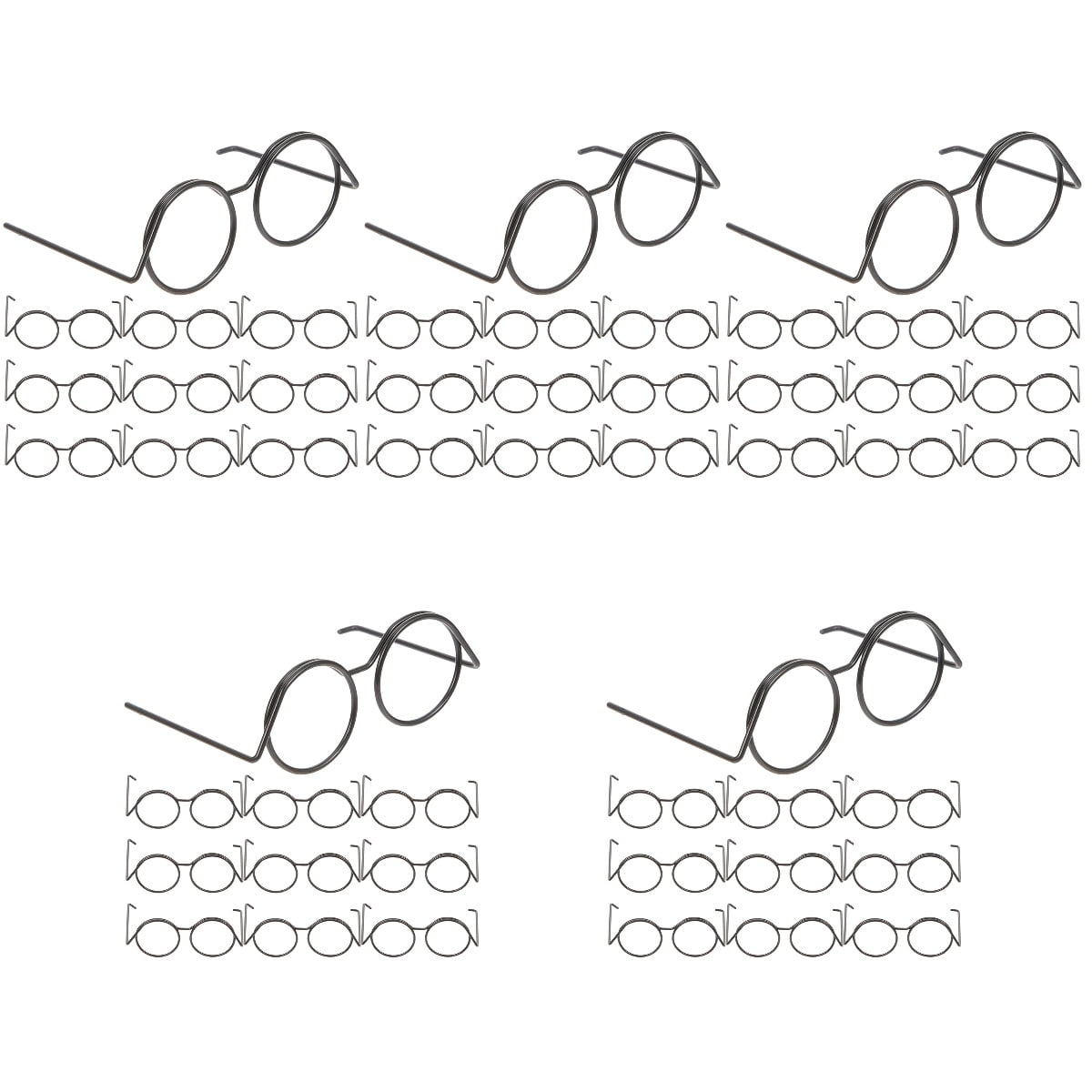 Raindrops 5 Pieces Doll Glasses for Crafting Metal Eyeglasses Mini ...