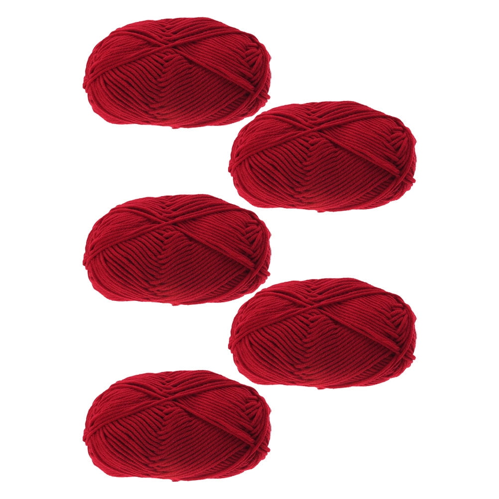 Raindrops 5 Rolls Weaving String Yarn for Crocheting Diy Craft Rope Red ...