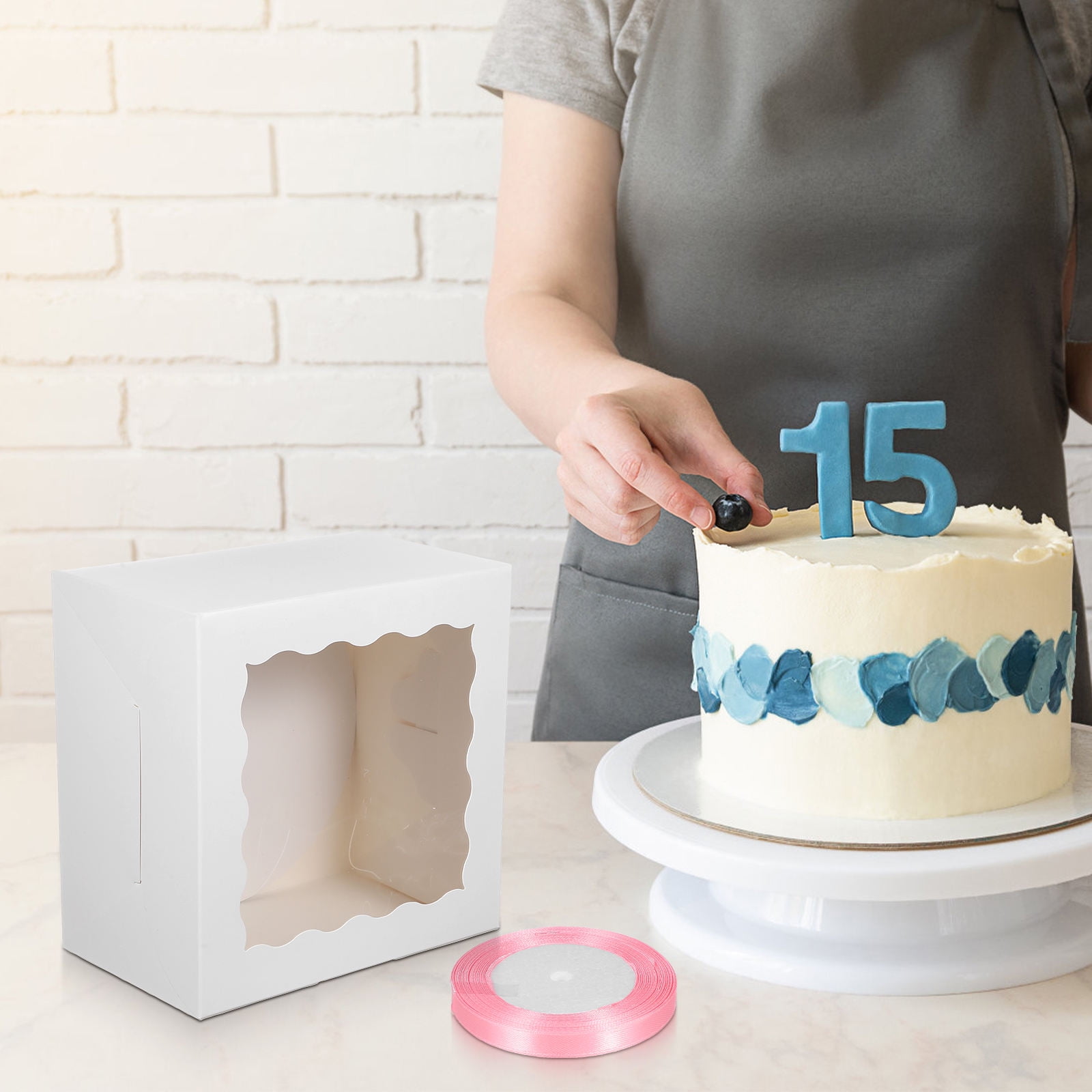 Raindrops Cake Holder with Lid for Storage Sturdy Paper Bakery Boxes ...