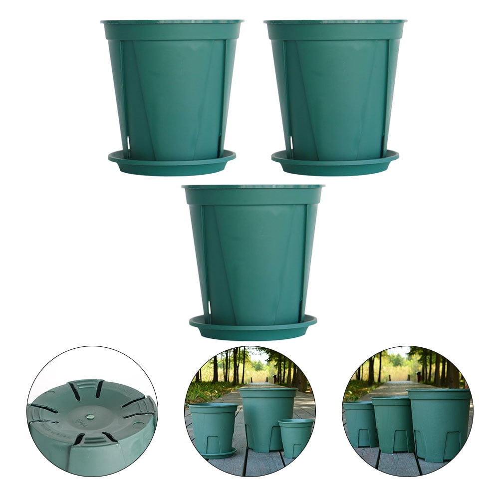 Raindrops Green Plastic Plant Pot for Use with Unique Bottom Design and ...