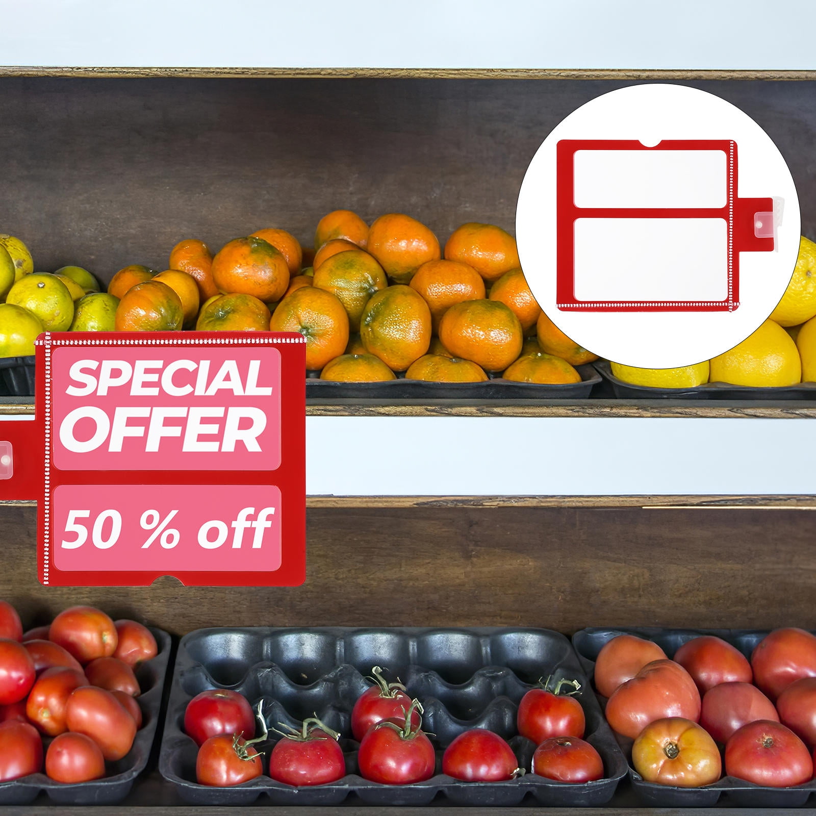 Raindrops 5 Sets Sign Holder Clips Retail Signs for Shelves with Clear ...