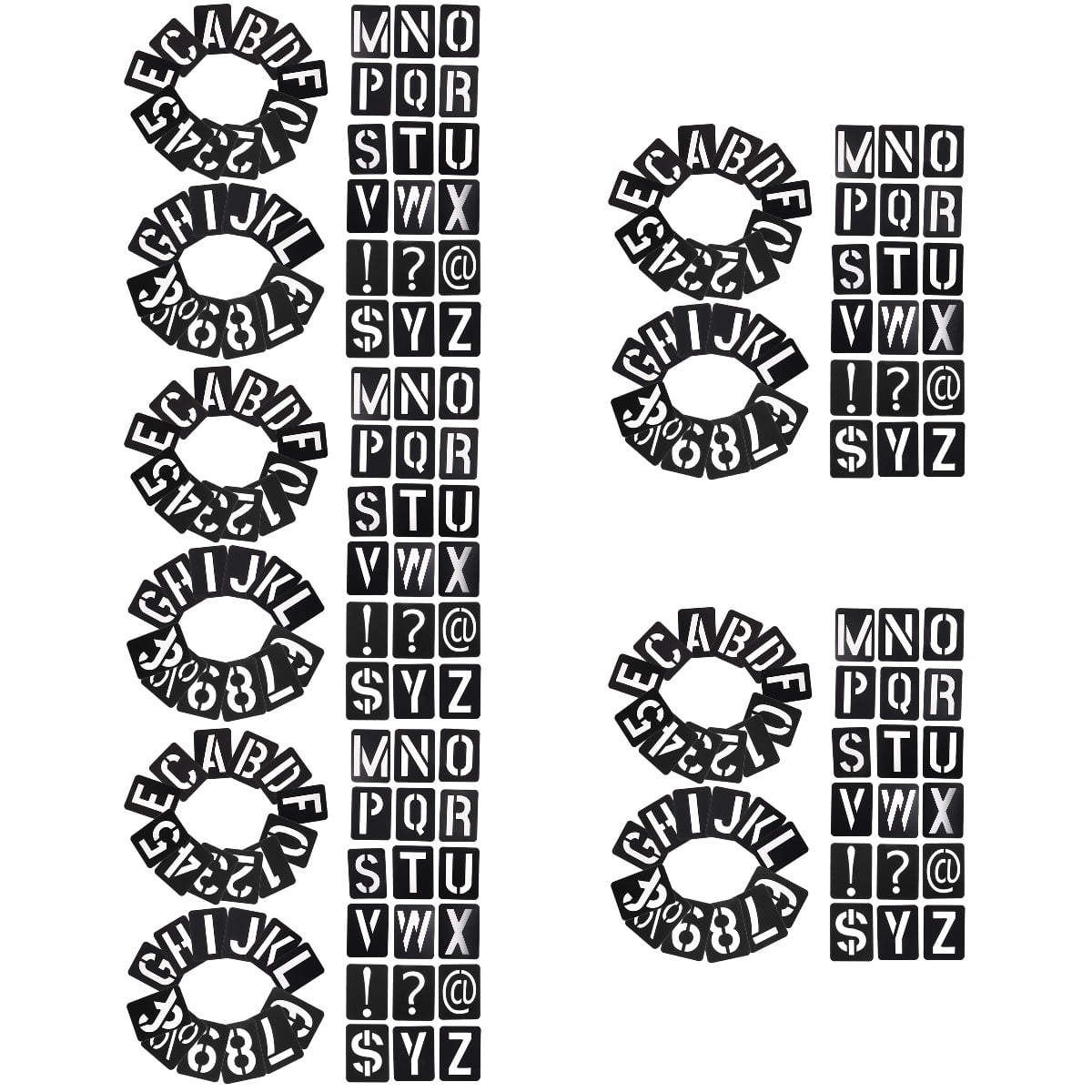 Raindrops 5 Sets of Alphabet Stencil Number Stencils Letter Stencils ...