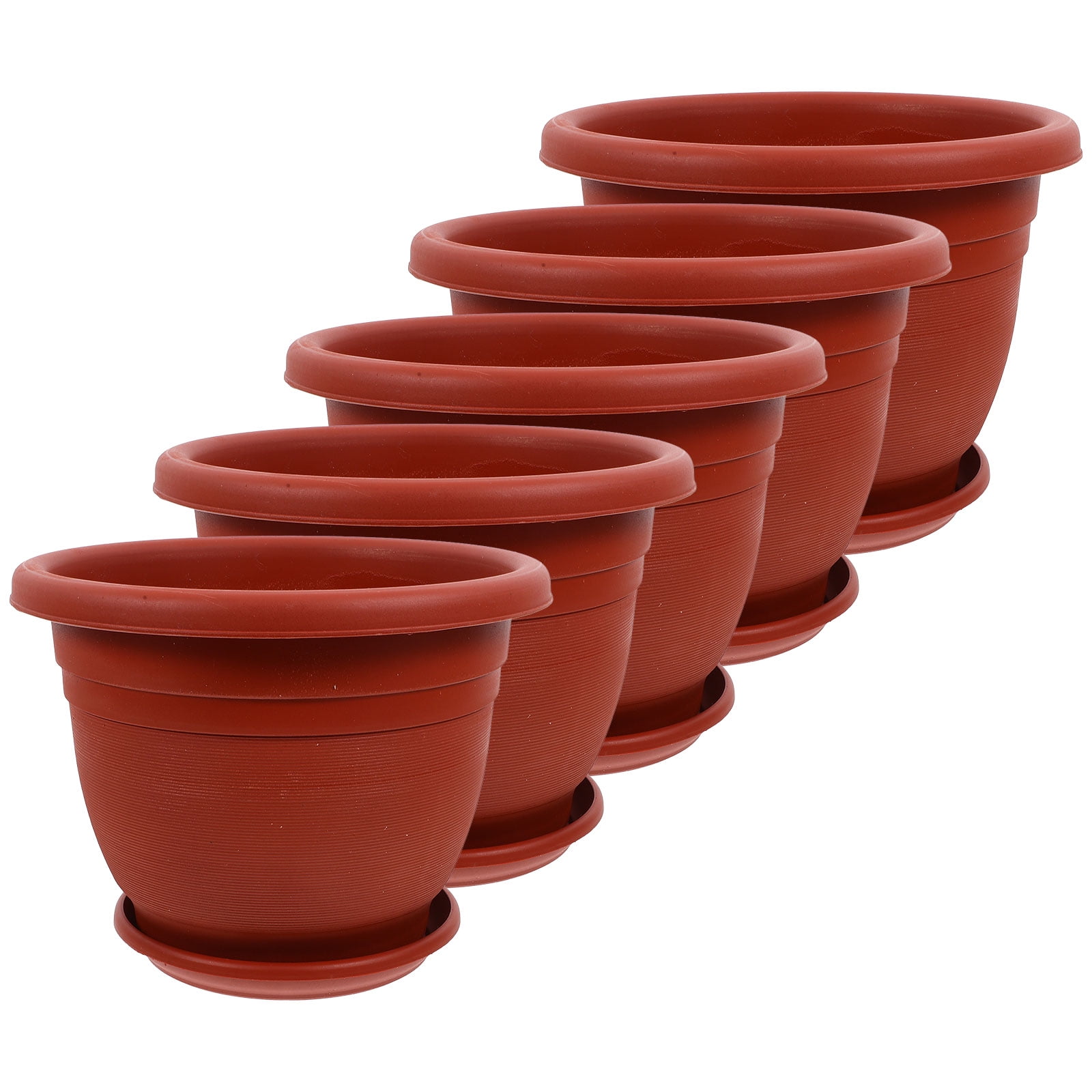Raindrops 5 Sets of Flower Succulent Pots with Trays Windowsill Flower ...