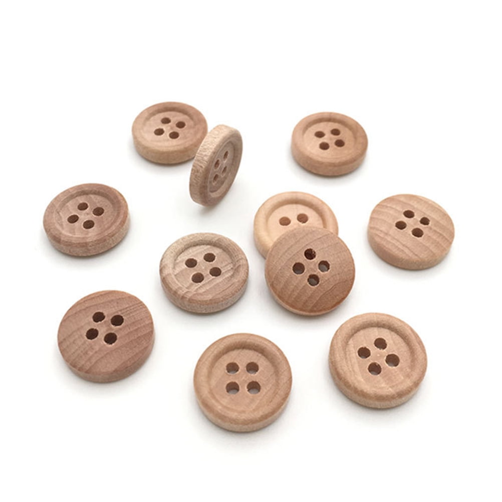 Raindrops 50 Pcs Brown Buttons for Crafts Natural Sewing Eyelets ...