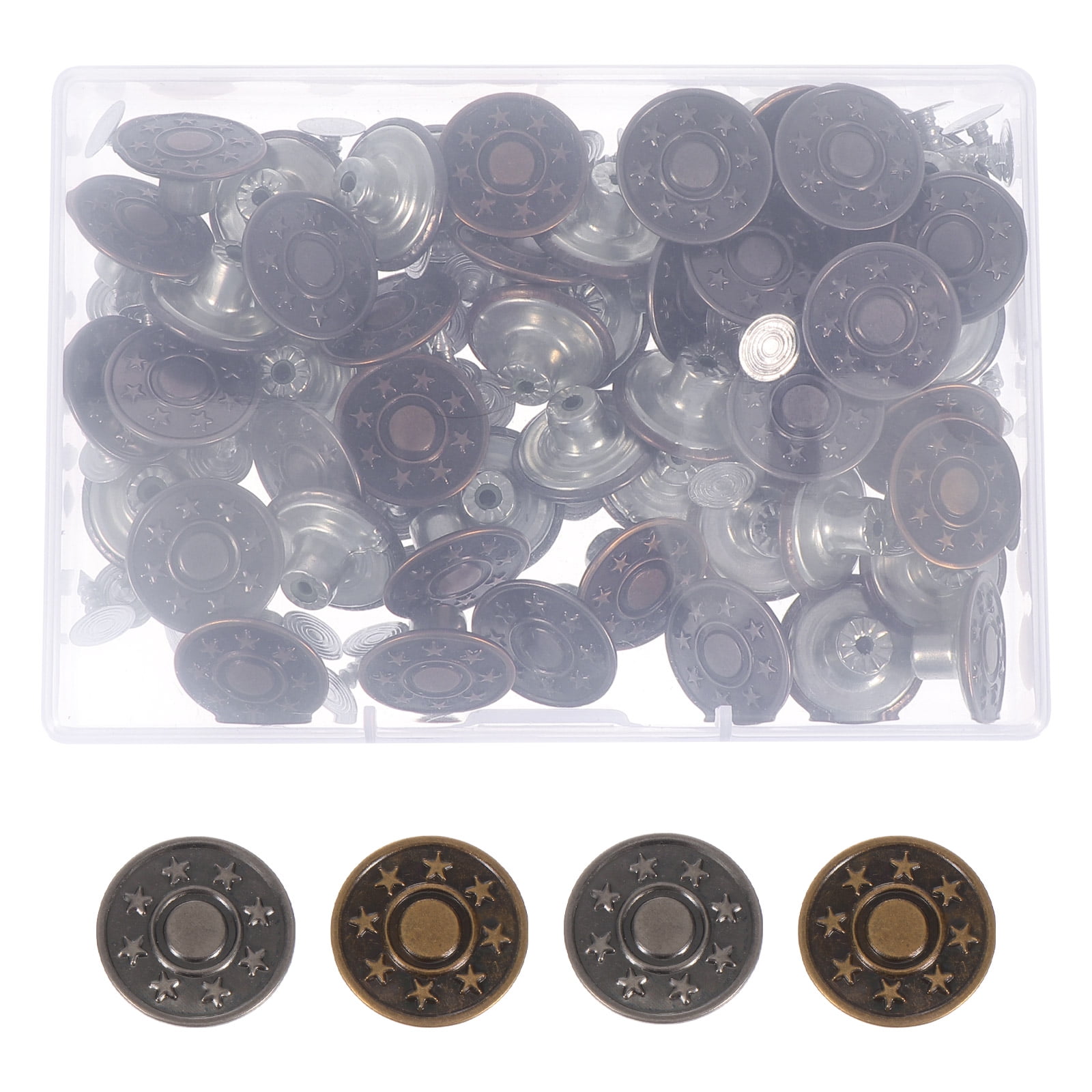 Raindrops 50 Sets Metal Buttons for Clothing - Assorted Color for ...