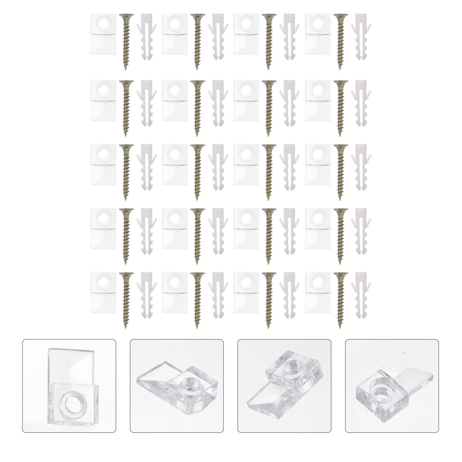 Raindrops 50 Sets Transparent Plastic Mirror Mounting Clips For ...