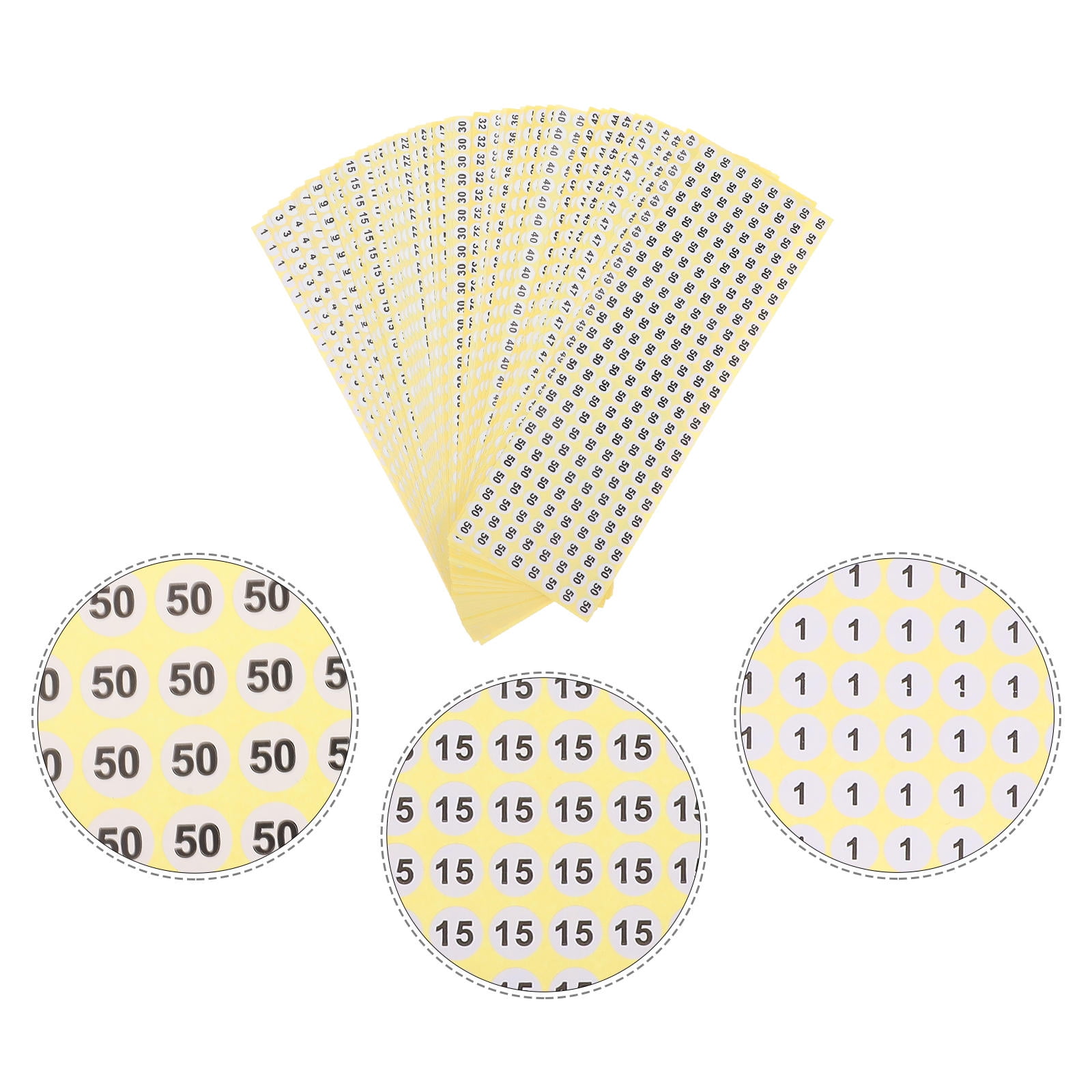 Raindrops 50 Sheets Number Sticker Inventory Classification Stickers ...