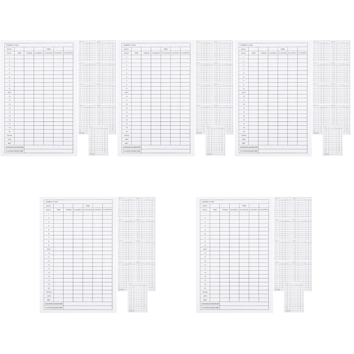 Raindrops 50 pcs Competition Scorecards Sports Score Cards For Golfs ...