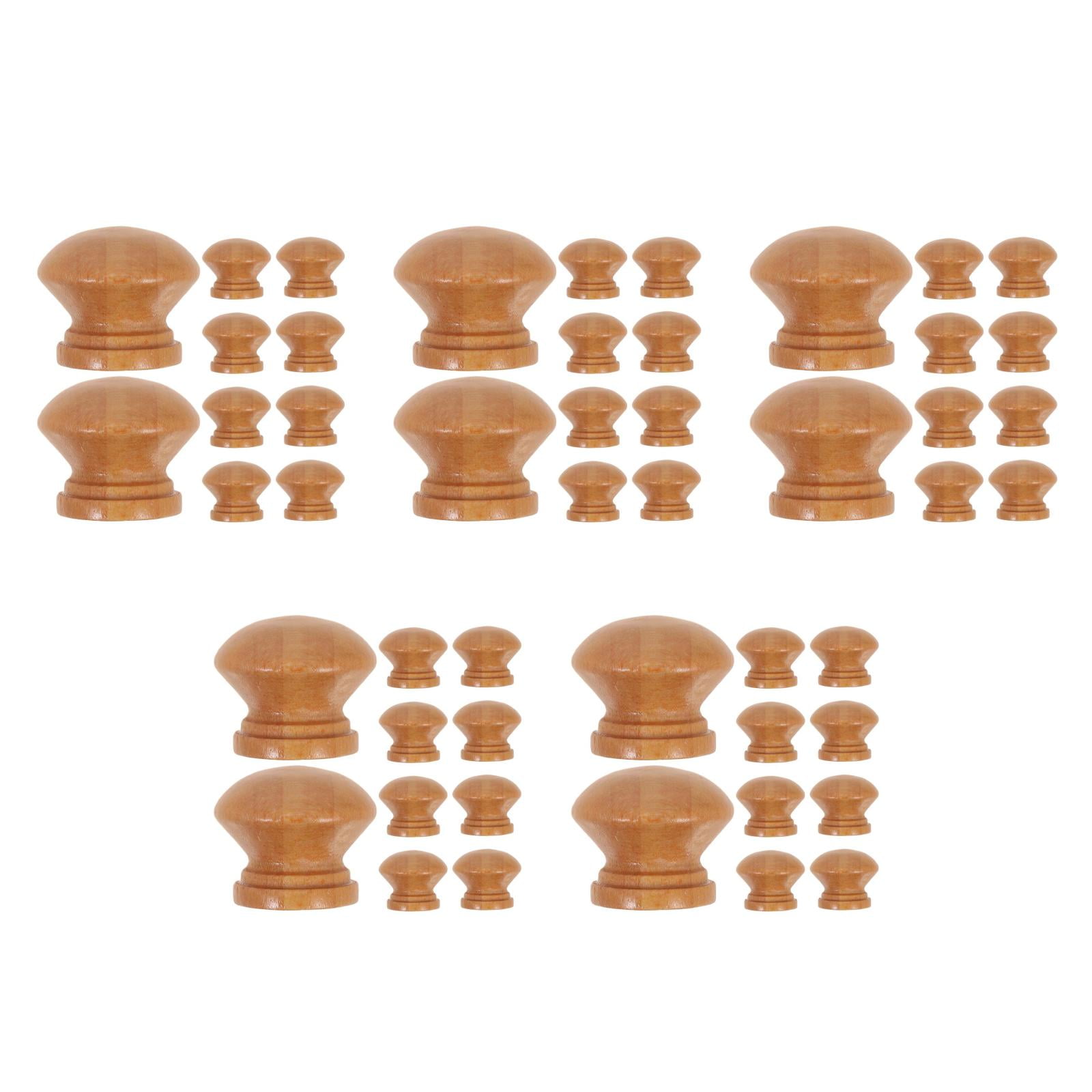 Raindrops 50 pcs Round Wooden Knobs Wood Drawer Pull Handles Furniture ...