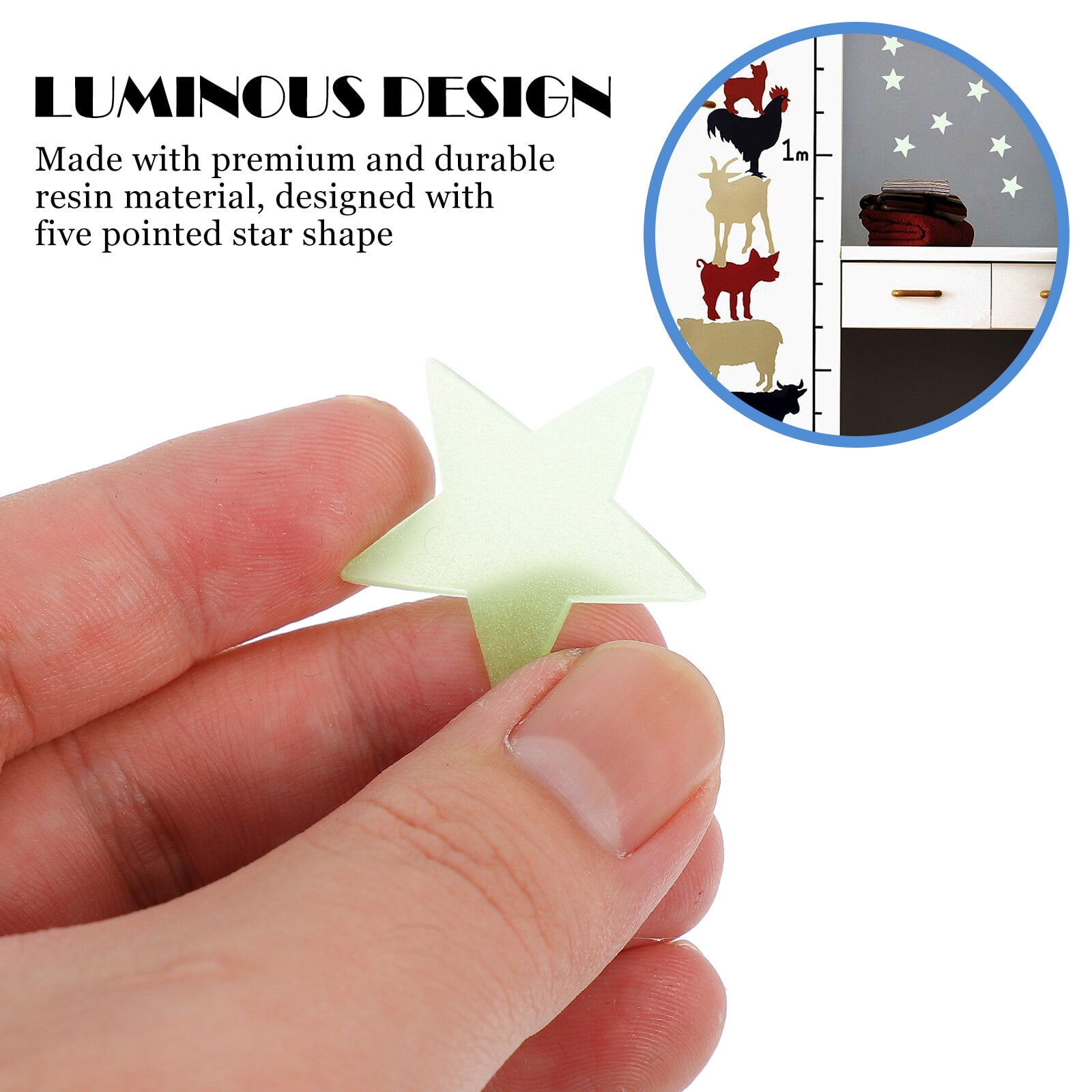 Raindrops 500 Pcs Ceiling Decorations Nursery Luminous Stickers Glow ...