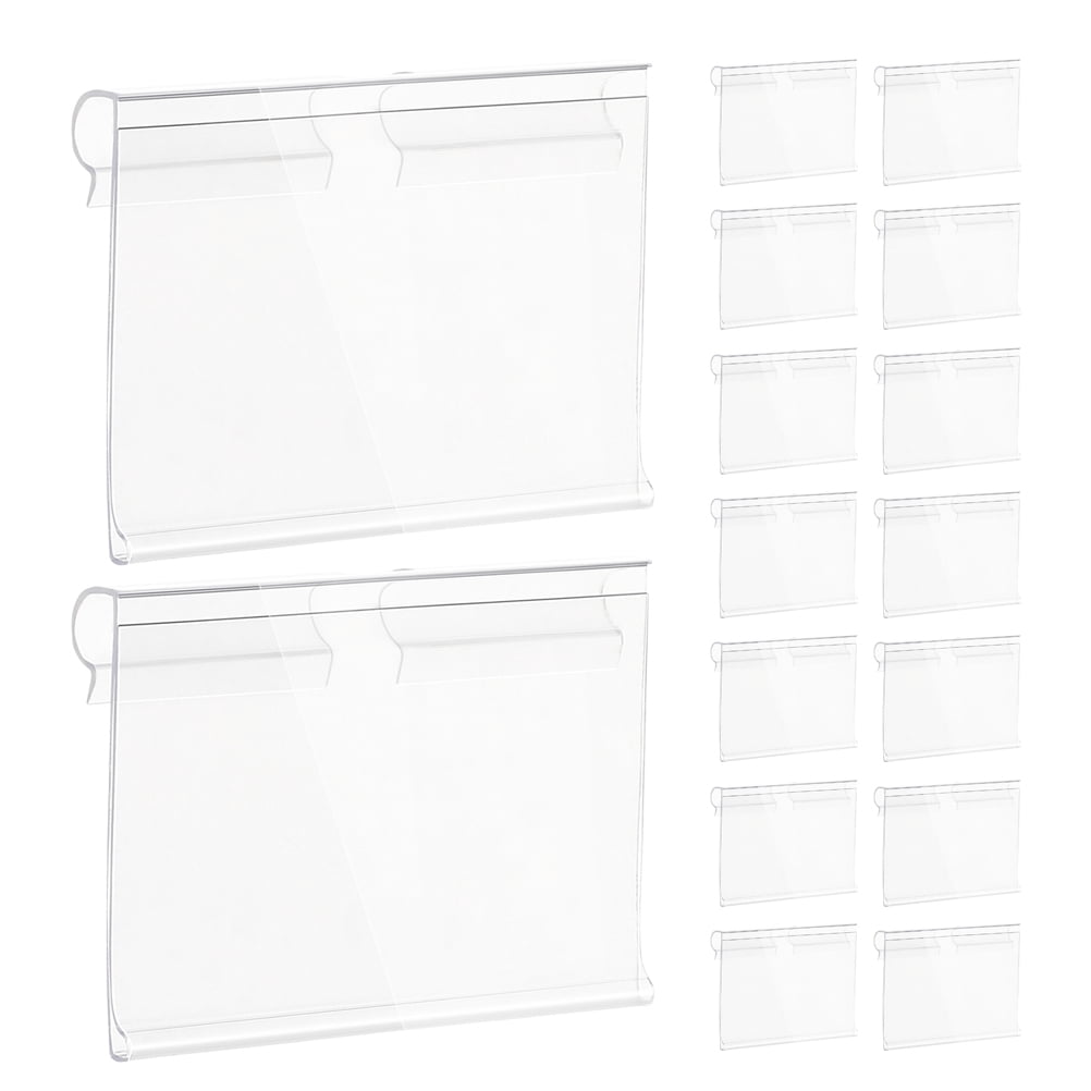50PCS Clear PVC Label Holders for Wire Shelves, Transparent Clip-On ...