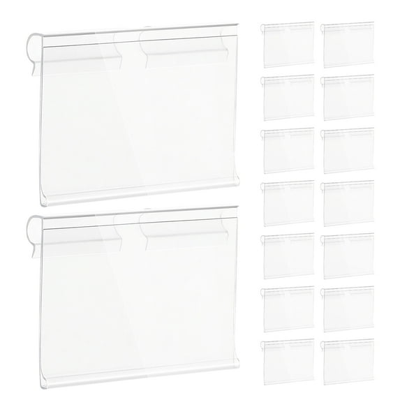 50PCS Clear PVC Label Holders for Wire Shelves, Transparent Clip-On ...