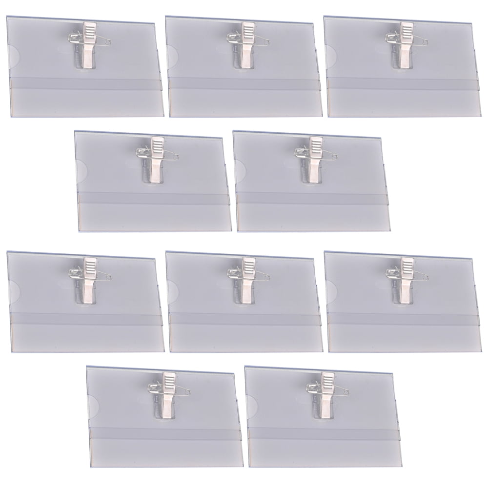 Raindrops 50Pack Portable PVC Badge Holders Clip for Staff Name Tags ...