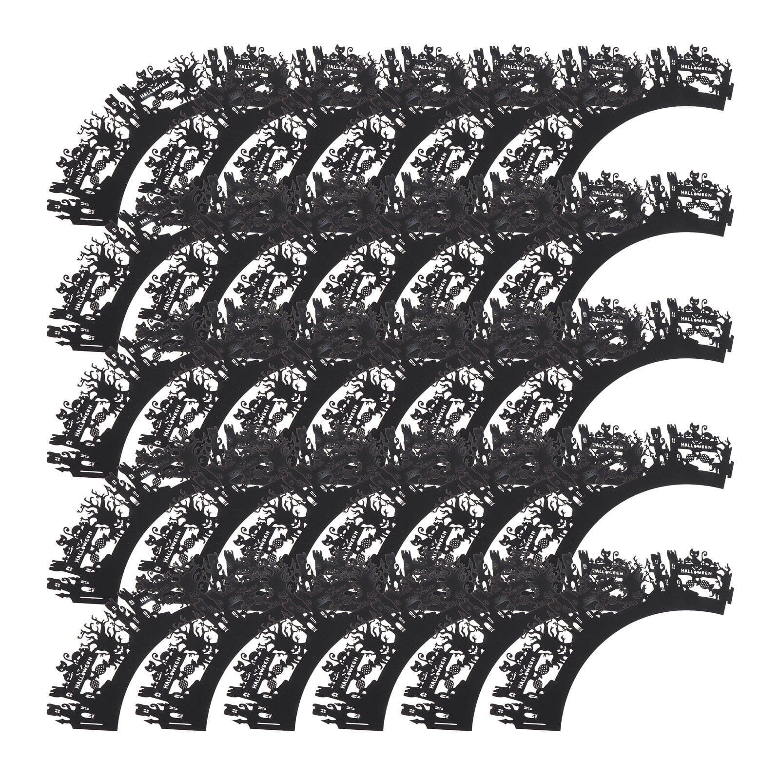 Raindrops 50Pcs Cake Decorations Black Paper Hollow Out Wrapper For And ...