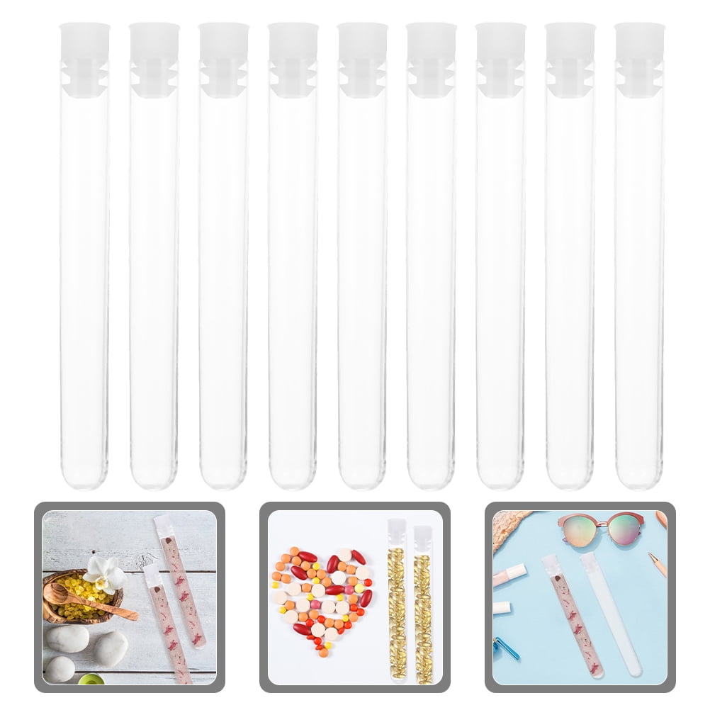 Raindrops 50Pcs Clear Plastic Test Tubes with Lids for Sample Storage ...