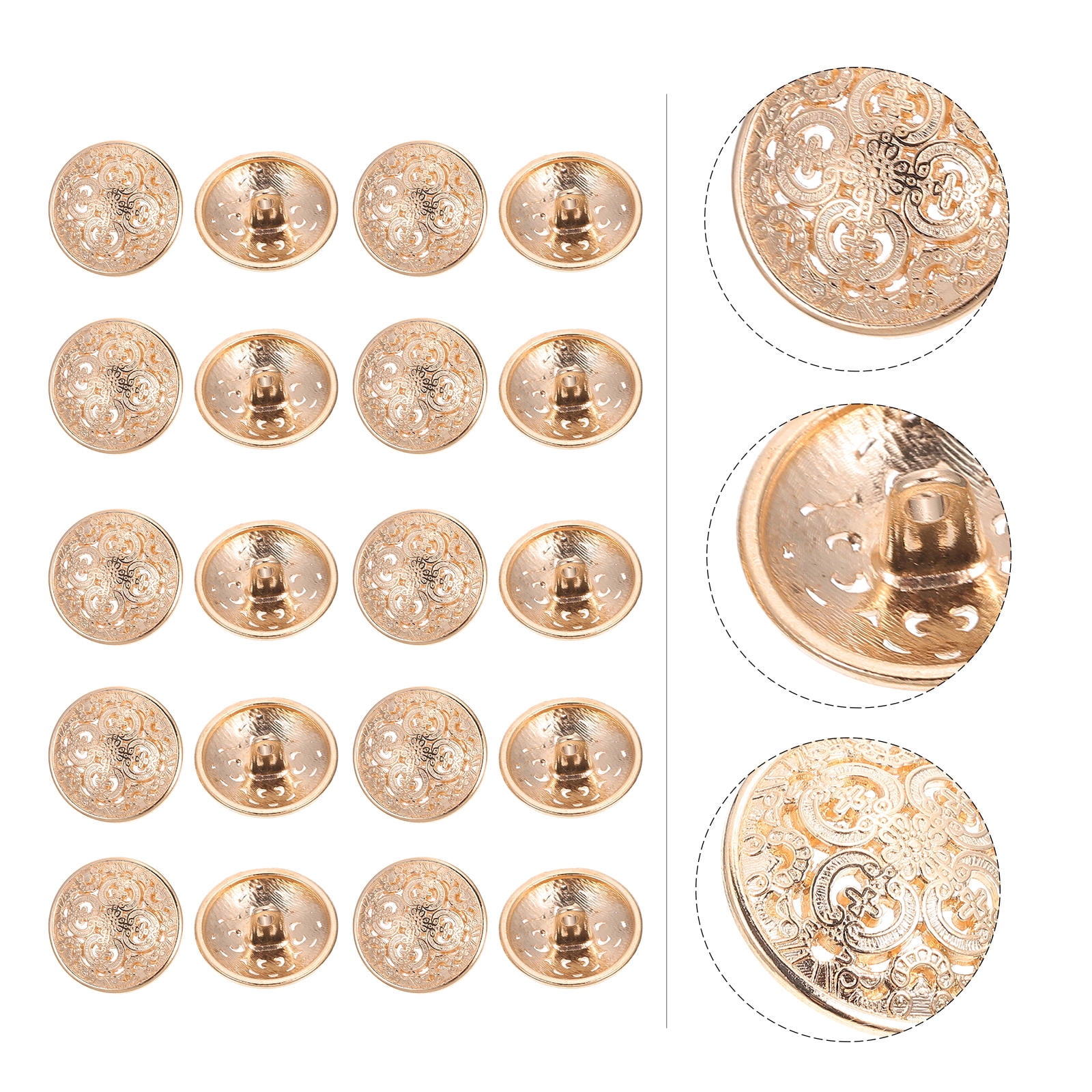Raindrops 50Pcs Golden Alloy Buttons for Fashion and Clothing ...