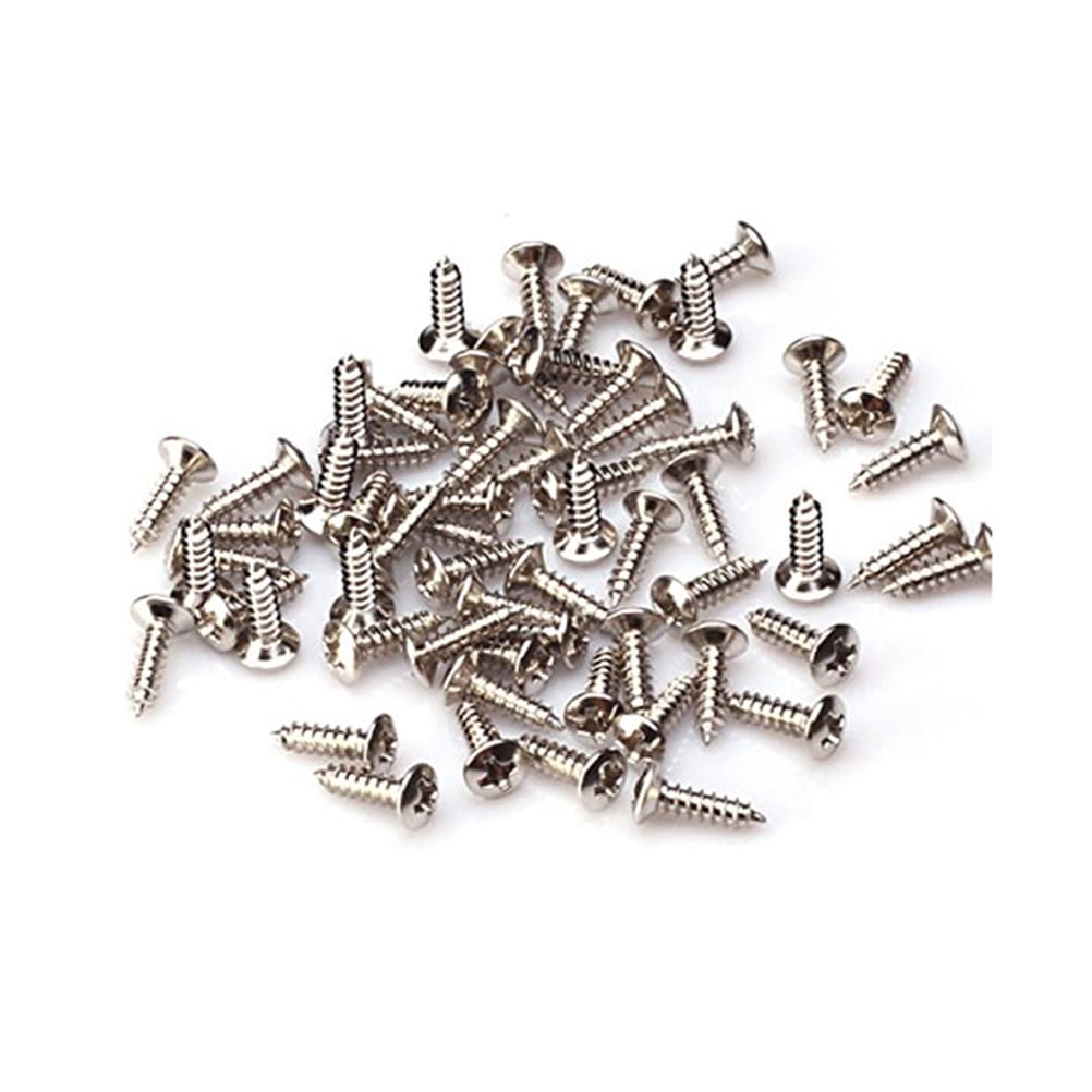 Raindrops 50Pcs Silver Metal Pickguard Screw for Electric Guitar and ...