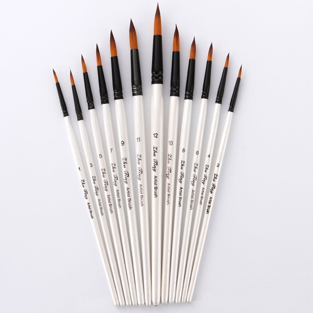 Raindrops 50Set Nylon Paint Brush Pointed Shape for Beginners Artists ...