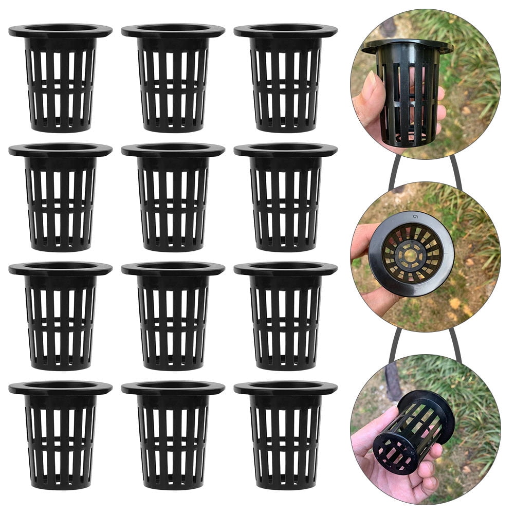 Raindrops 50pcs Hydroponic Net Pots Plant Growing Net Pot Black Plastic ...