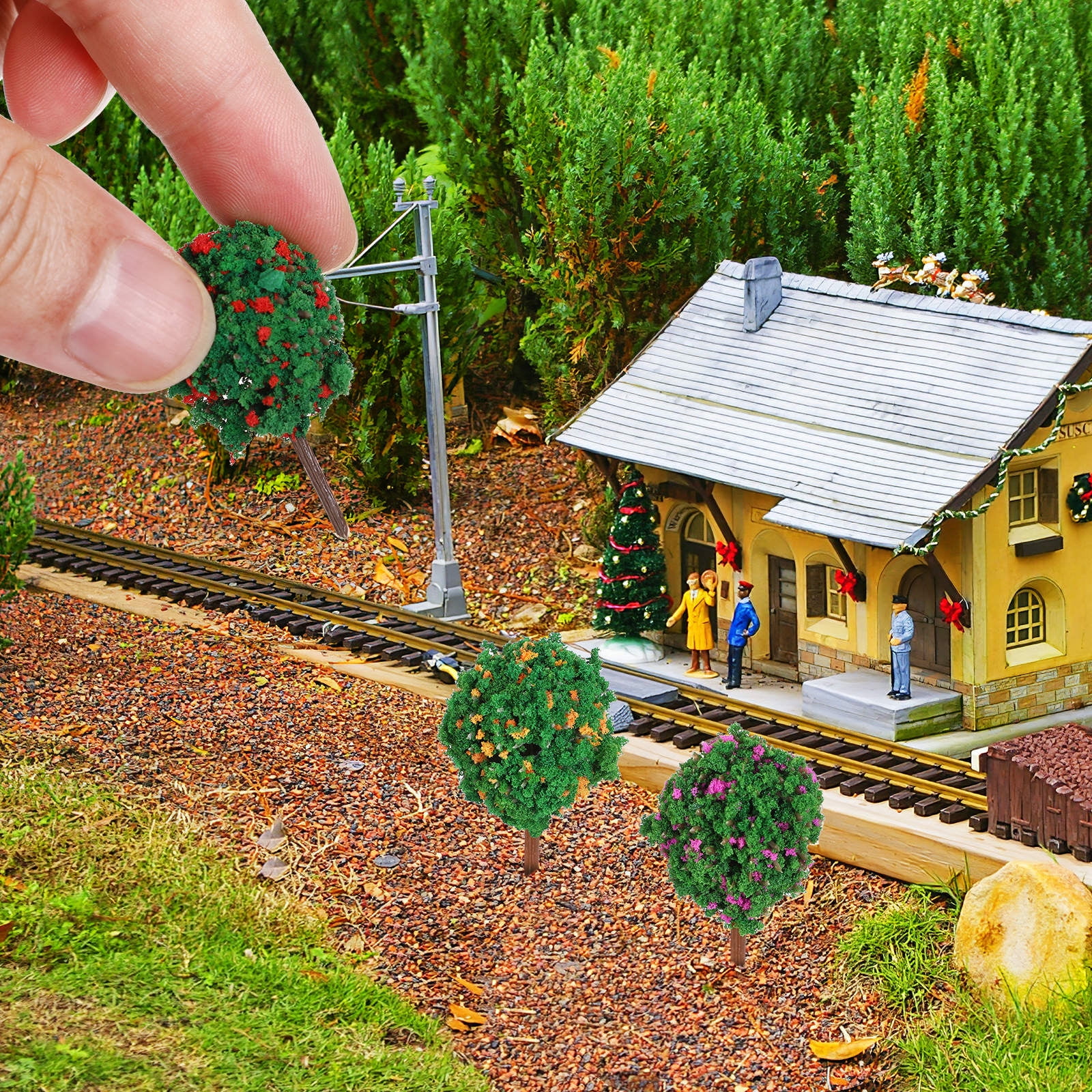 Raindrops 50pcs Small Plastic Trees Miniature Trees For Crafts ...