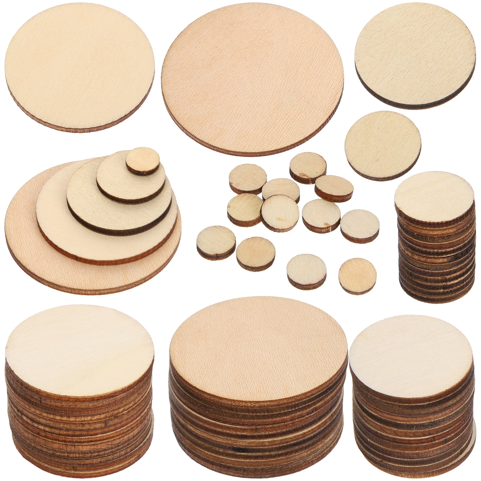 Raindrops 525pcs Wooden Discs Unfinished Blank Wooden Cutouts Round ...