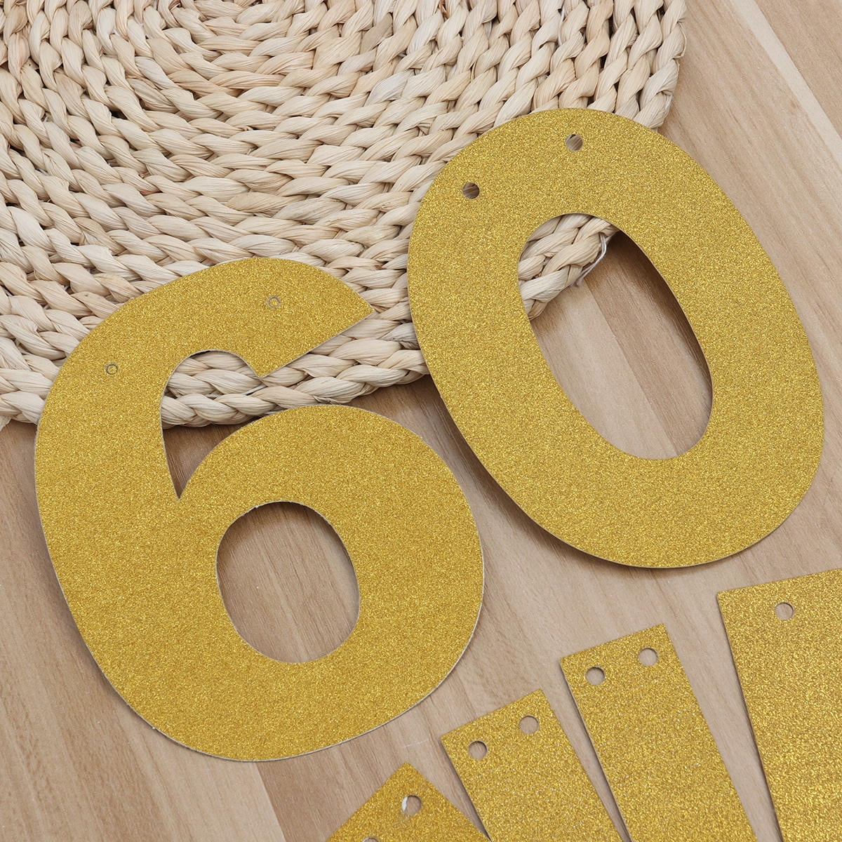 Raindrops 5M HELLO 60 Glitter Golden Garland Bunting Banners for ...