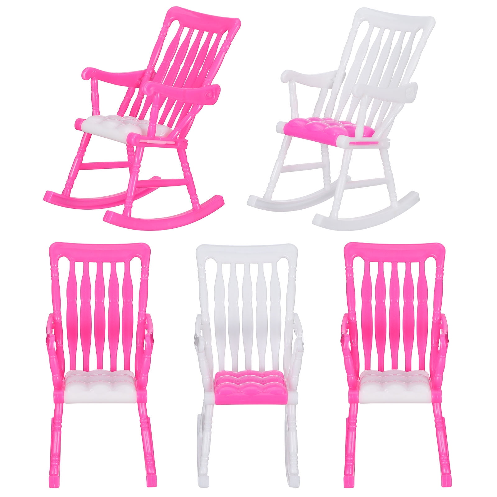 Raindrops 5PCS Tiny Furniture Plastic Mini Sofa Chair Model for Doll ...