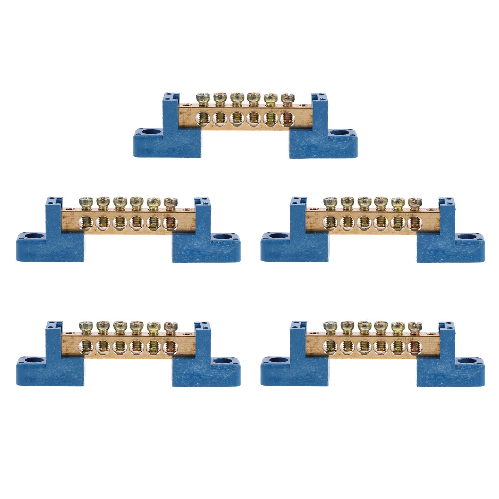 Raindrops 5Pcs 6 Positions Brass Terminal Block Bus Bar for Power ...