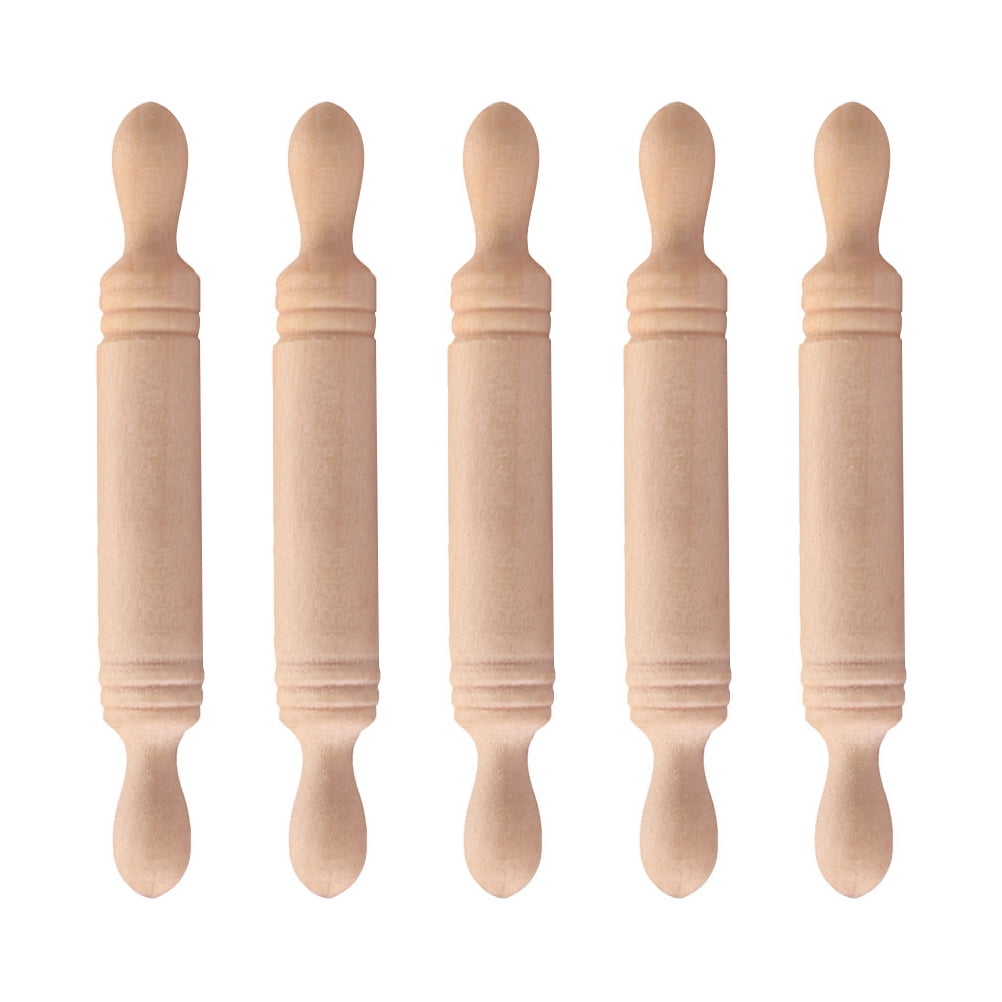 Raindrops 5Pcs Craft Rolling Pins Wooden For Mini House Layout And ...