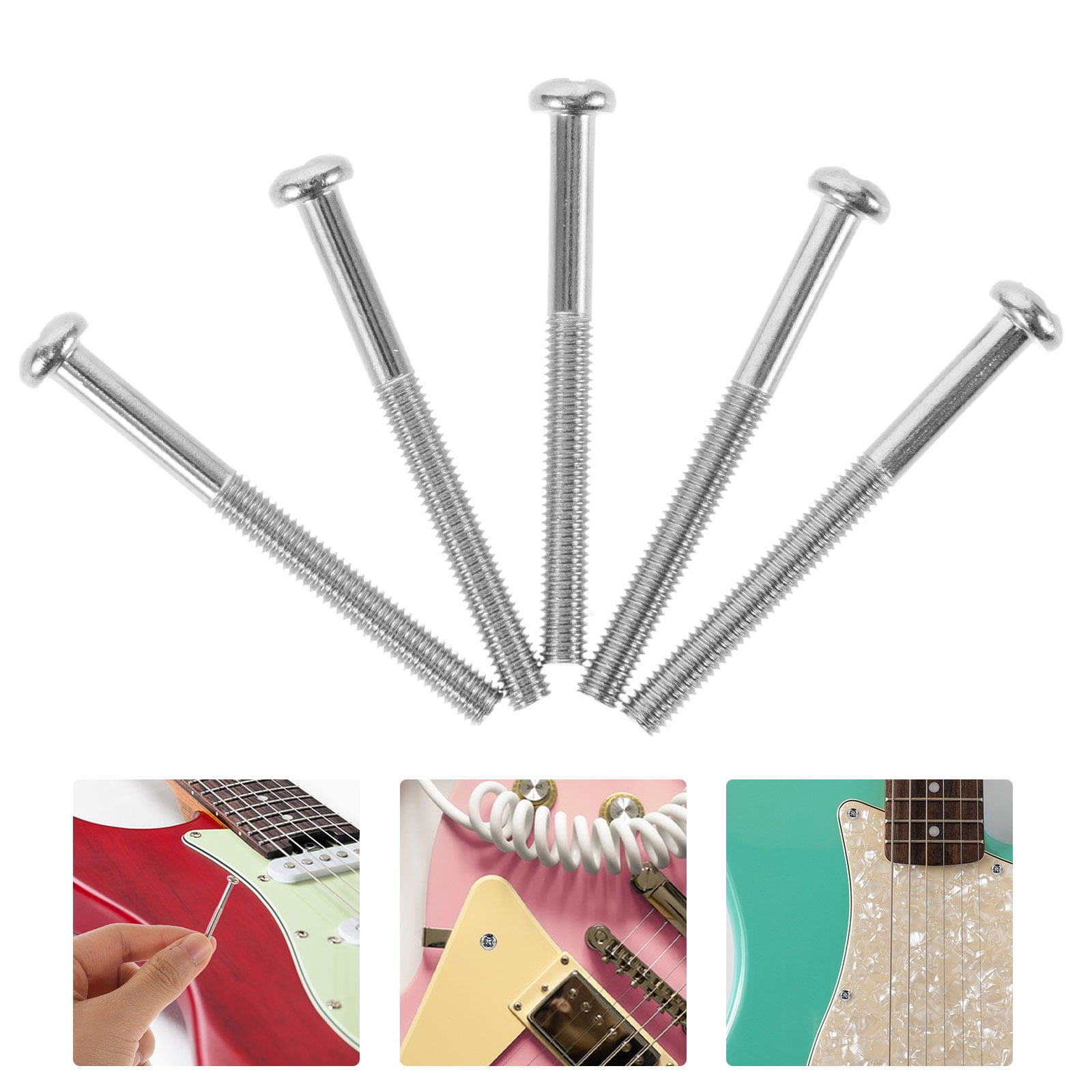 Raindrops 5Pcs Guitar Bridge Adjustment Screws Silver for Guitarists ...