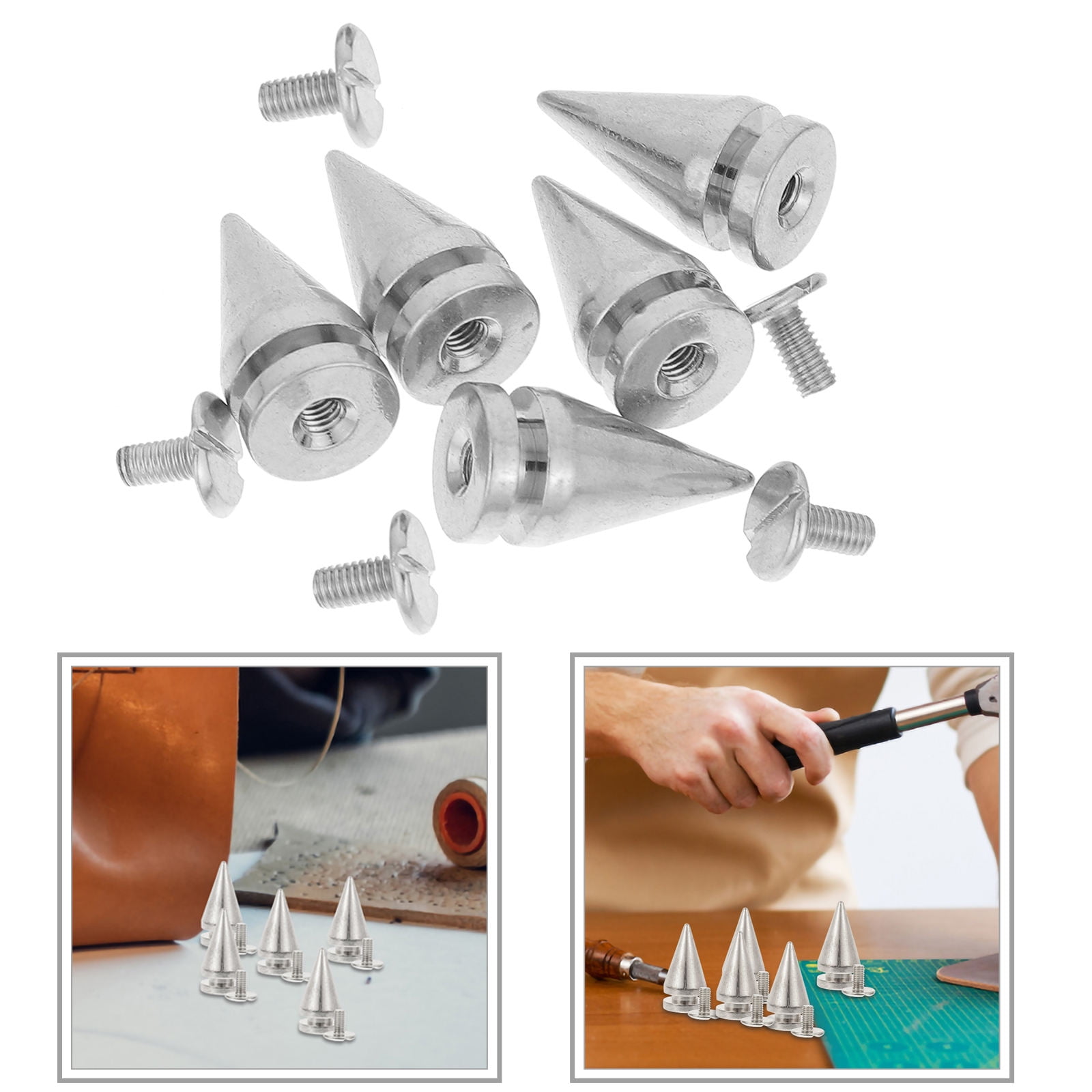 Raindrops 5Pcs Metal Diy Rivets Silver Cone Rivets for Leather Crafts ...