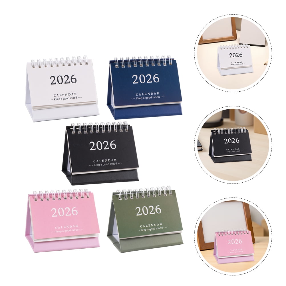 Raindrops 5Pcs Small Monthly Desk Calendar 2026 English Format Assorted ...