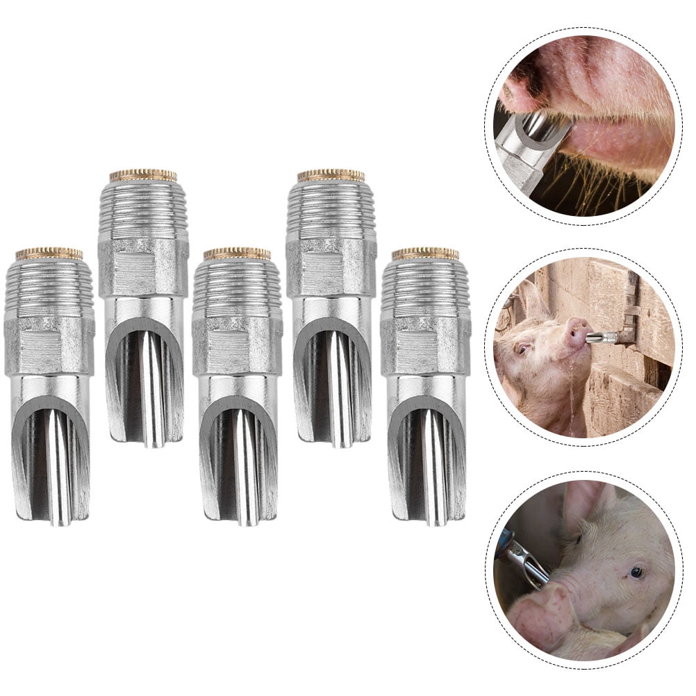 Raindrops 5Pcs Pig Waterer Nozzles Silver Duckbill Shape for Animal ...