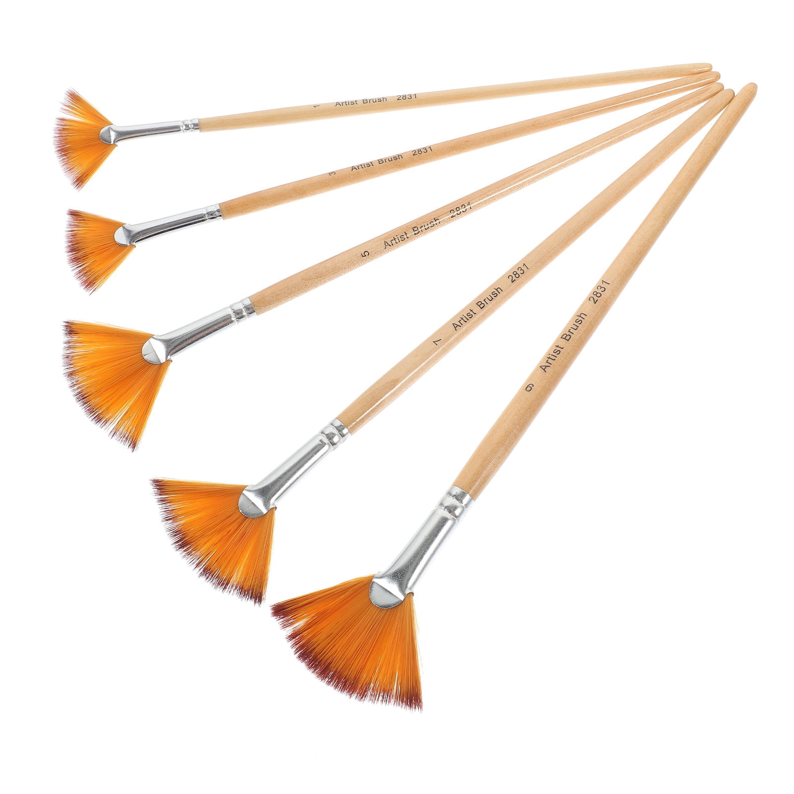 Raindrops 5Pcs Portable Professional Fan Paint Brushes For Artists And ...