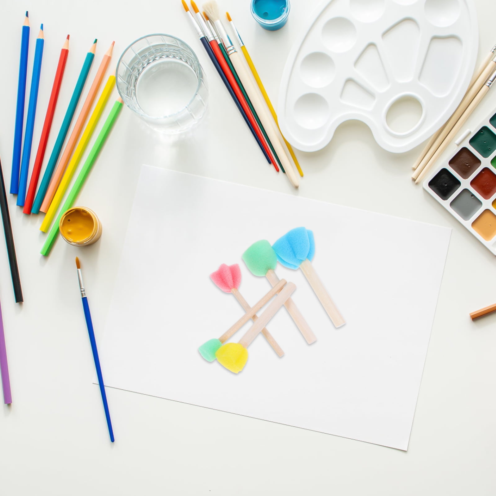 Raindrops 5Pcs Sponges Brush Set Sponge Foam Brushes for Painting Paint ...