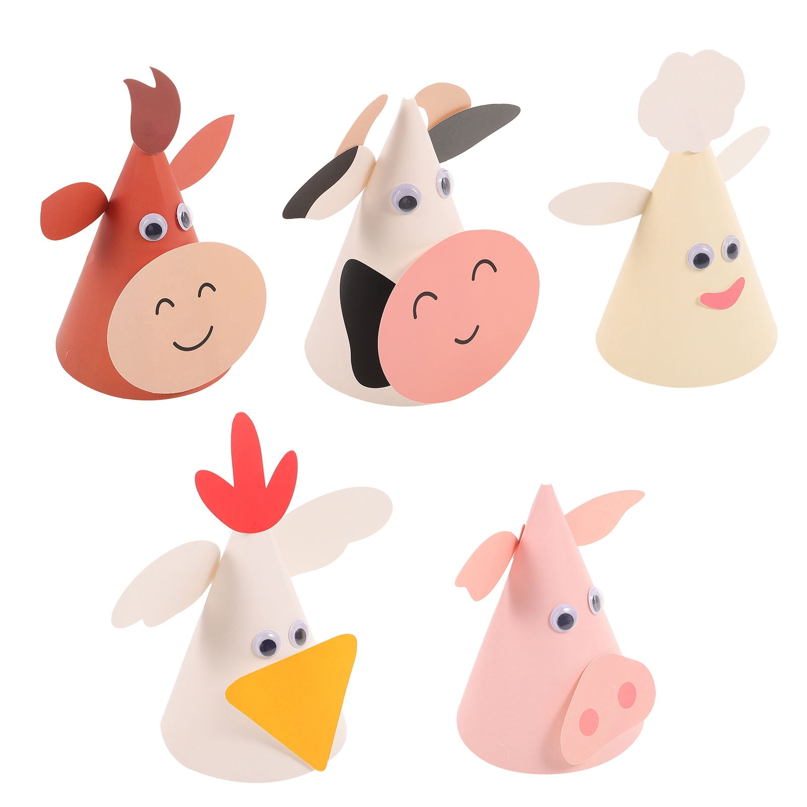 Raindrops 5Set Animal Hat For Kids Paper Made Cute Party Hats Suitable ...