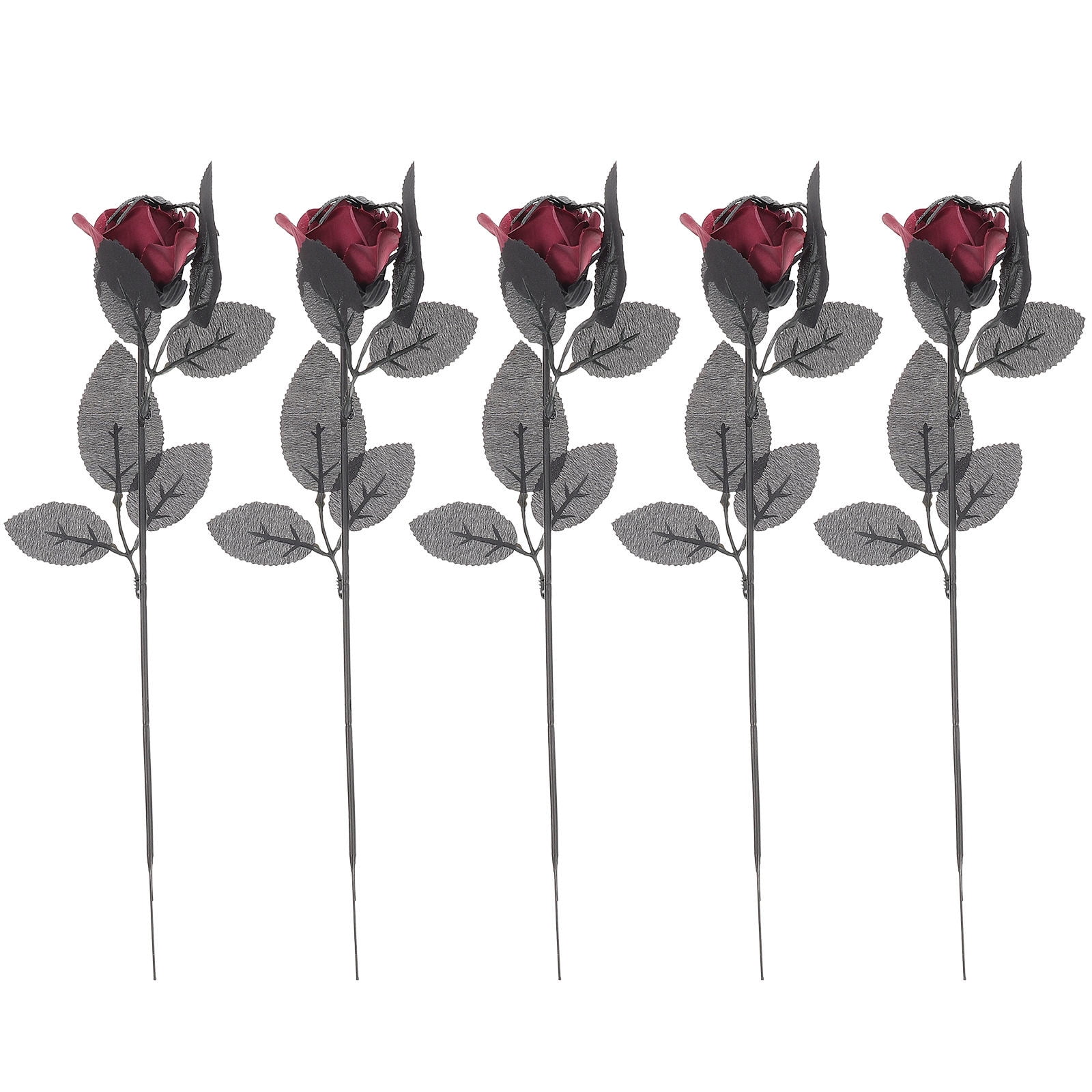 Raindrops 5Set Dark Red Polyester Plastic Spider Rose for Prop Indoor ...