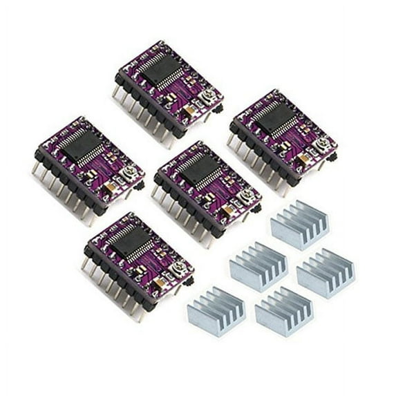 Raindrops 5pcs 4-layer Stepper Motor Driver Module with Heat Sink for 3D Printer Reprap RP A4988 ...