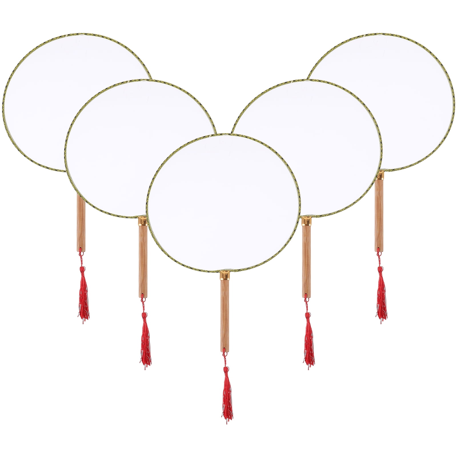 Raindrops 5pcs DIY Bamboo Handle Fan Blank Hand Fan Decorative Graffiti ...