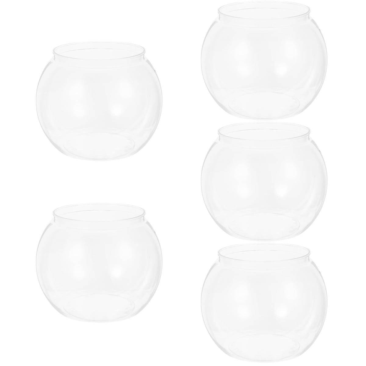 Raindrops 5pcs Fish Bowl Plastic Transparent Small Fish Bowl Desktop ...