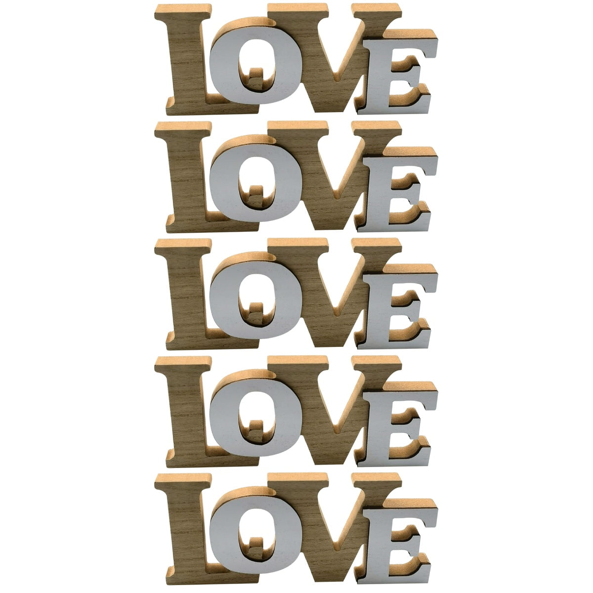 Raindrops 5pcs Love Stand Sign Rustic Wood Love Sign Red Freestanding ...