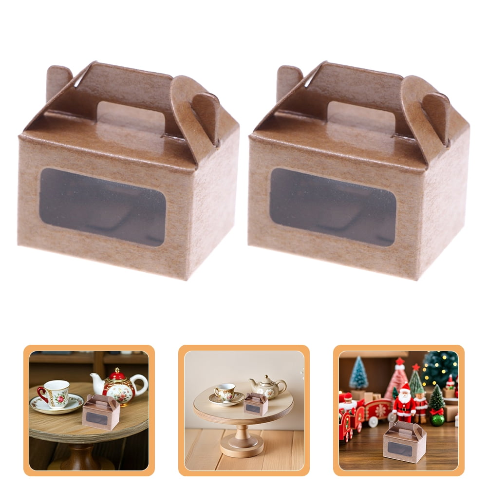 Raindrops 5pcs Mini Dessert Box Model For Doll House Miniature Cake Box ...