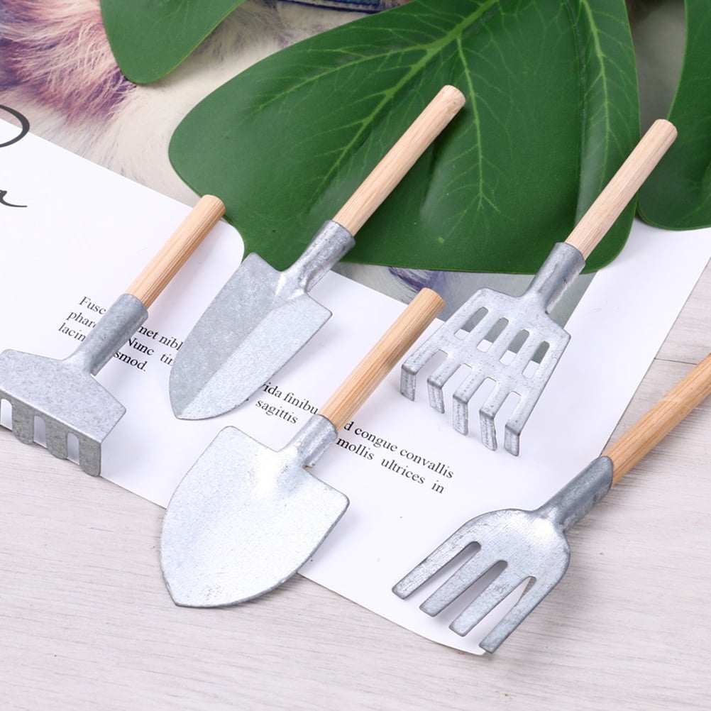 Raindrops 5pcs Miniature Garden Farming Tools Mini House Ornaments ...