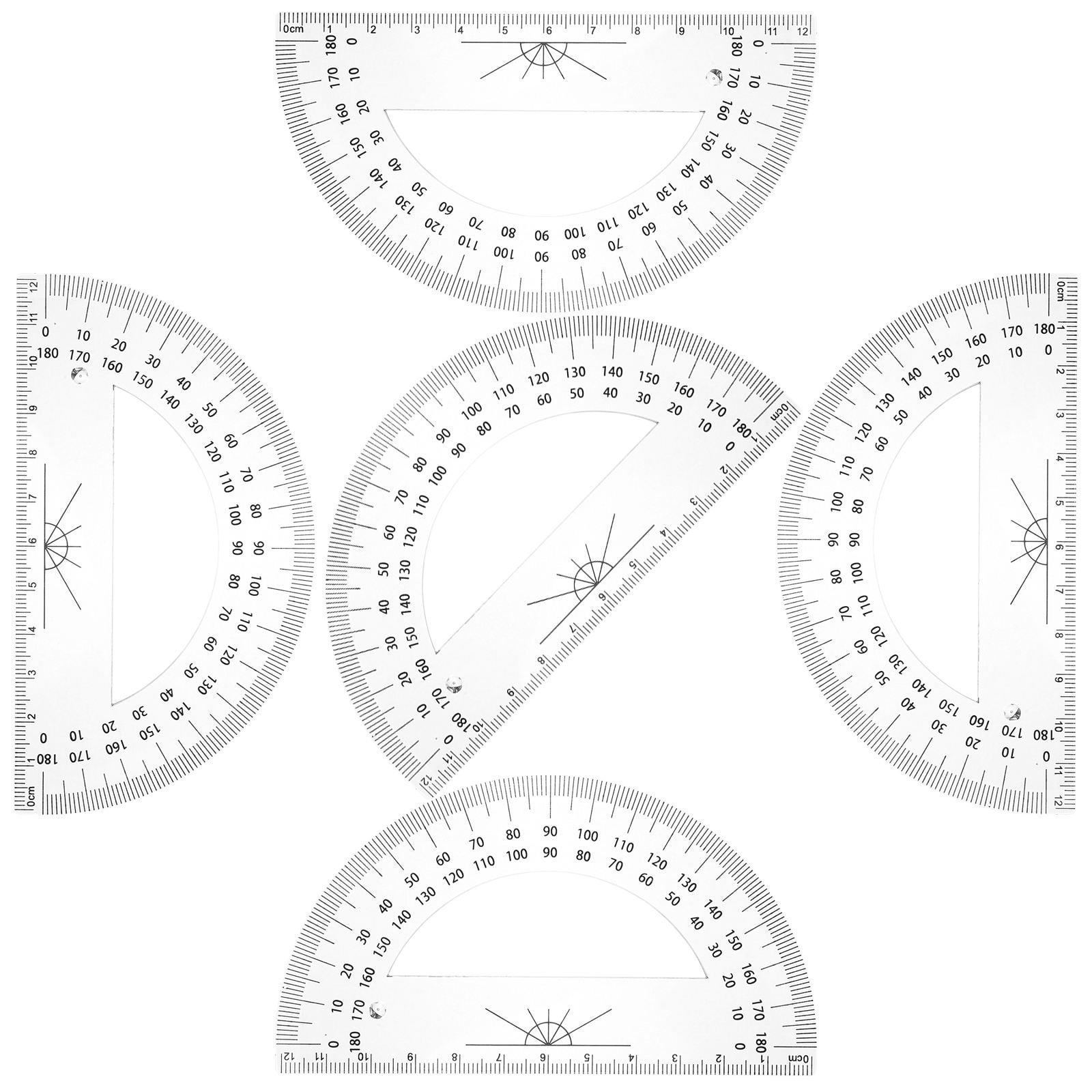 Raindrops 5pcs Multi-function Semi-circle Protractor Home Plastic ...