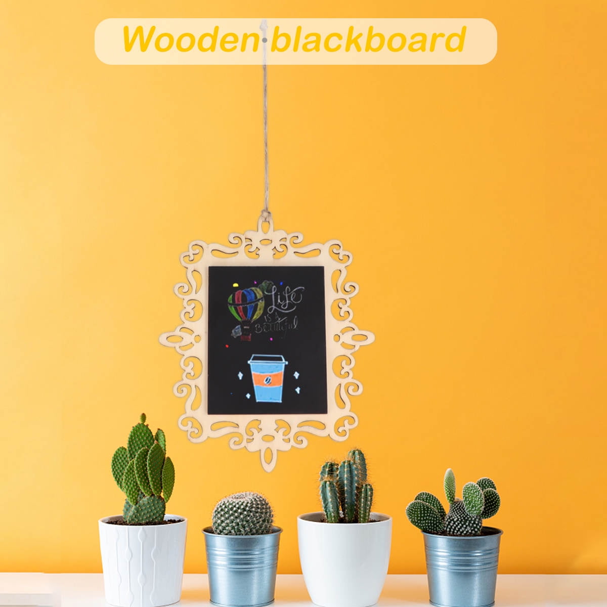 Raindrops 5pcs Rectangular Shaped Hanging Wooden Blackboard Chalkboard ...