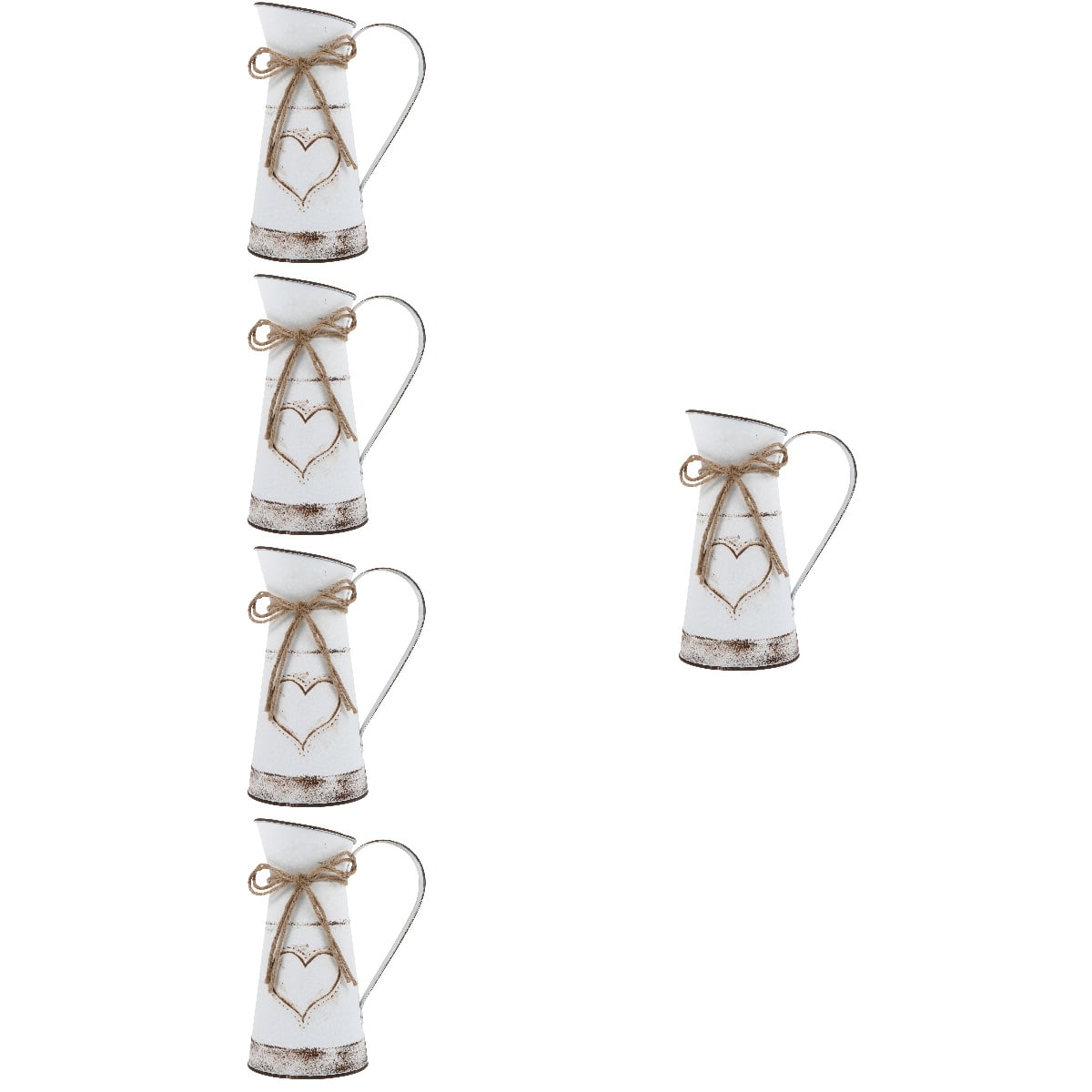 Raindrops 5pcs Rustic Chic Vases for Flowers, Vintage Galvanized Flower ...