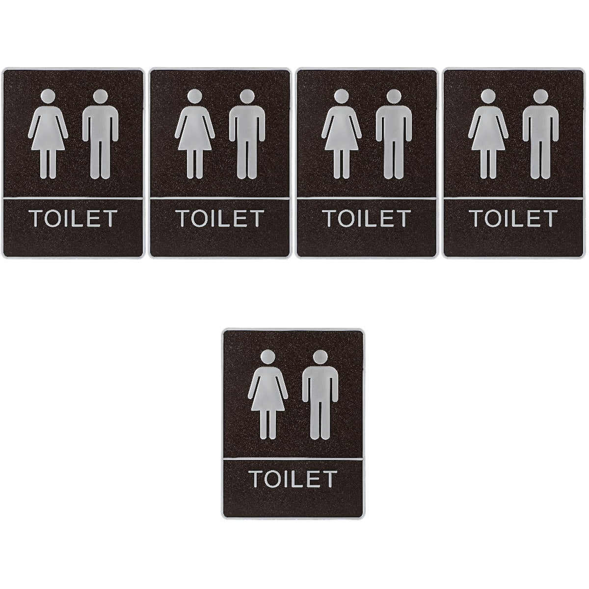 Raindrops 5pcs Self-adhesive Bathroom Sign Restroom Door Sign Men Women ...