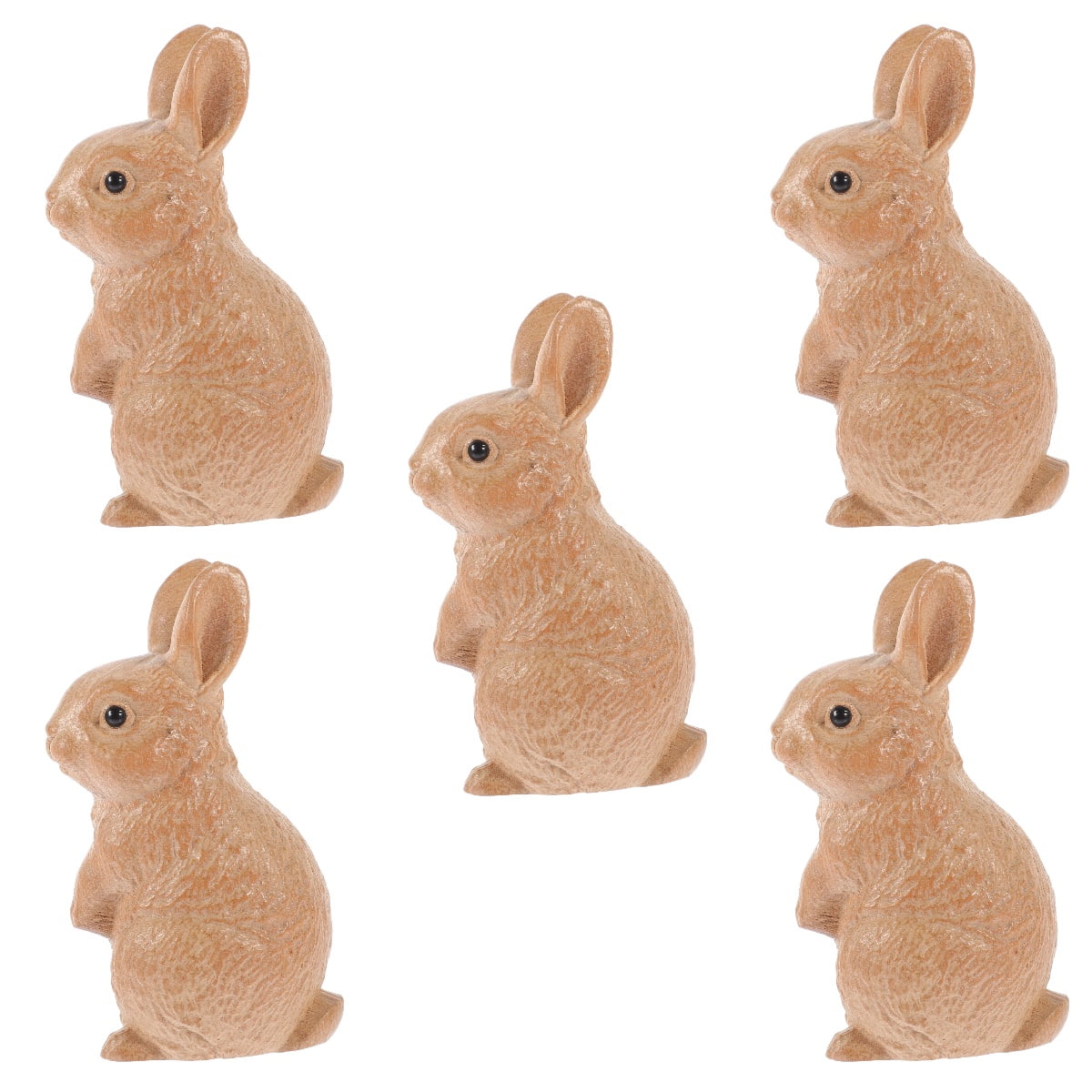 Raindrops 5pcs Wooden Carving Rabbit Easter Wood Bunny Easter Wooden ...