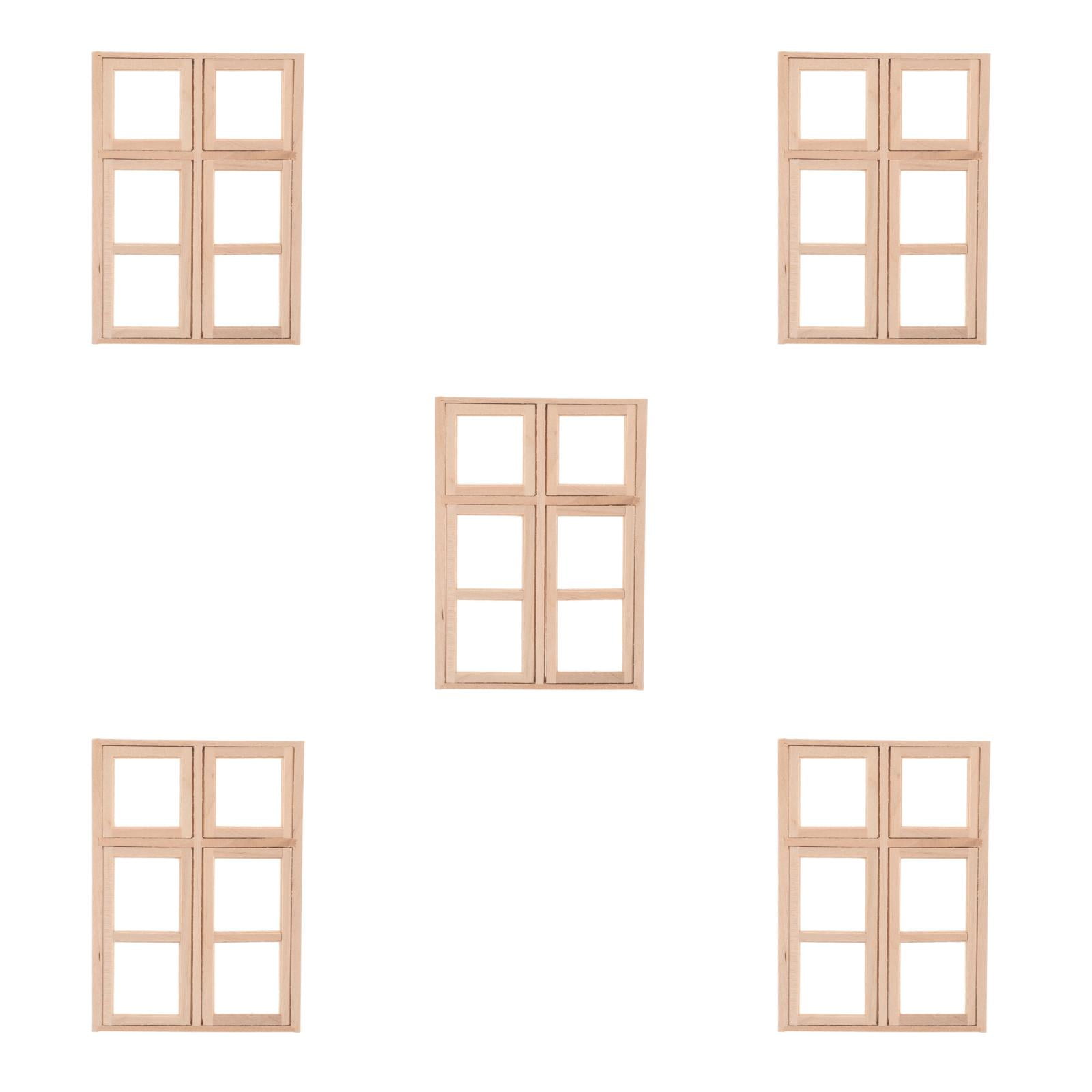 Raindrops 5pcs Wooden Window for Dollhouse 1:12 Dollhouse Furniture ...